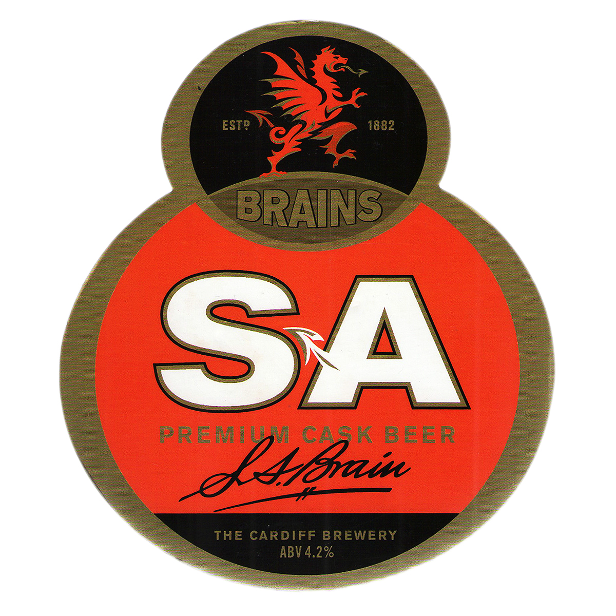 Sa Brains Logo Brains Brewery Cardiff Beer Hi Res Stock Photography