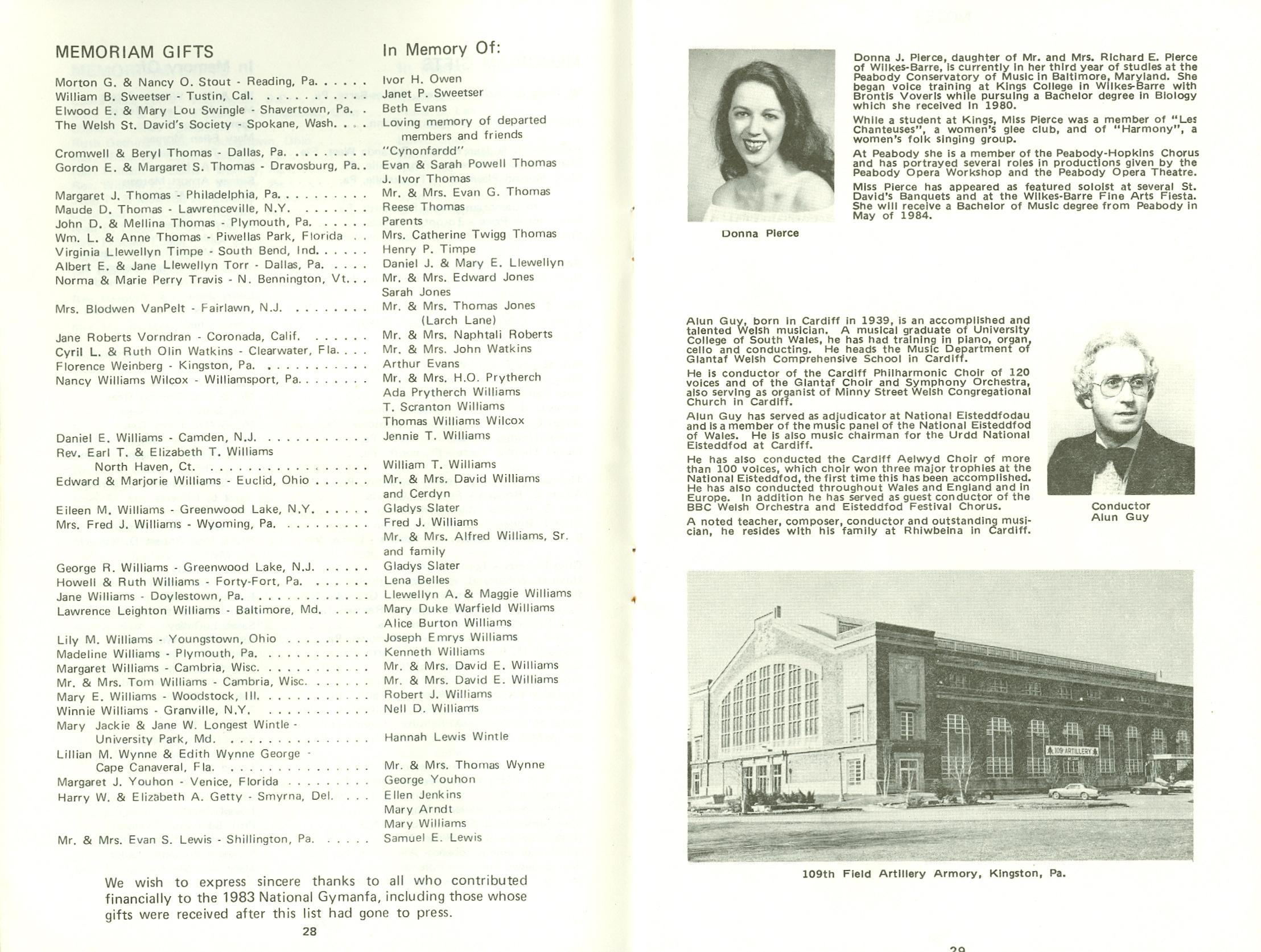 1983 Program for the 52st Annual National Gymanfa Ganu held in Wilkes ...