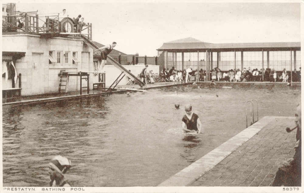 The Bathing Pool, Prestatyn, 1926 Photochrom postcard | Peoples ...