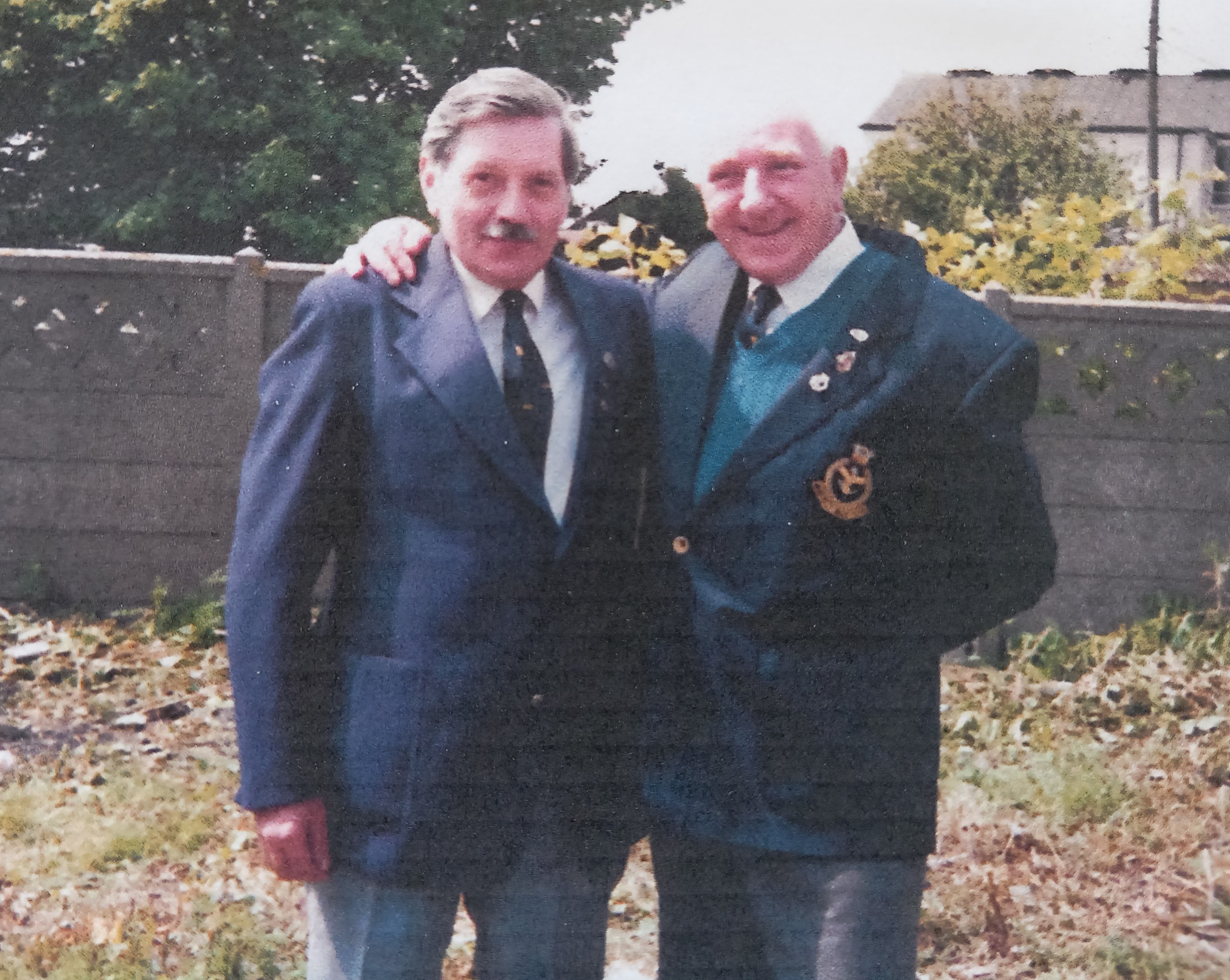 Photograph of Royal Navy Veterans Ceredig Evans with friend, HMS ...