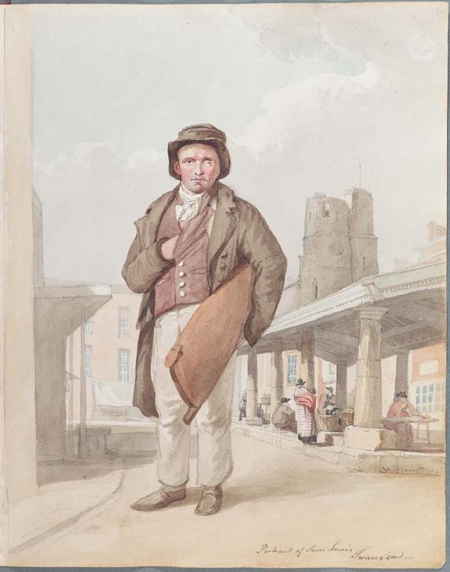 Portrait of Sam Lewis, Swansea, by George O. Delamotte | Peoples ...