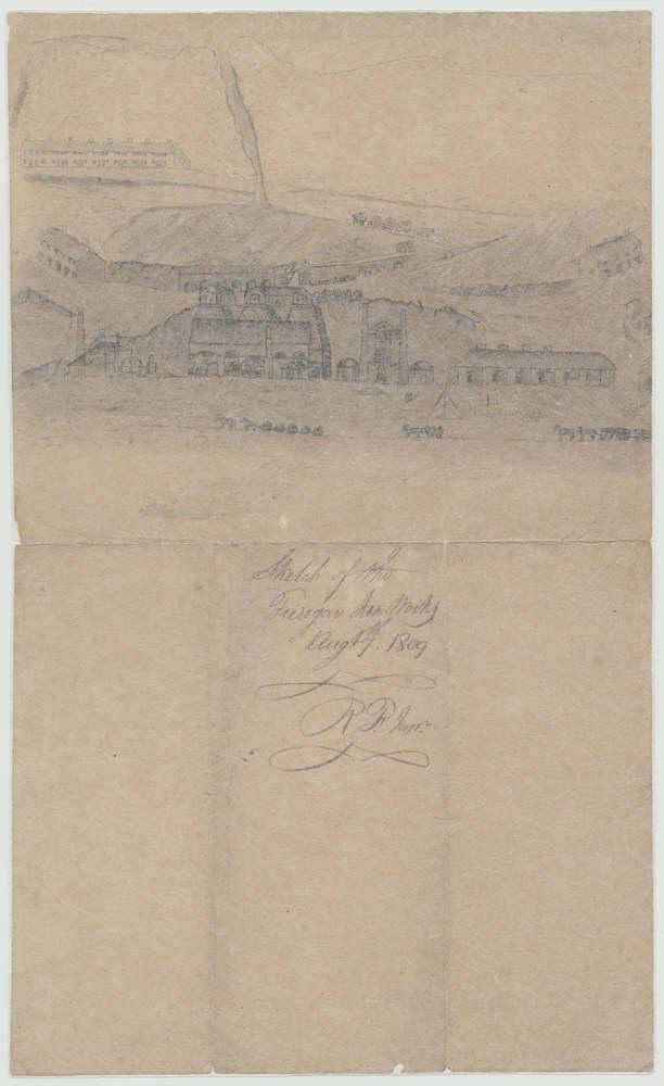 Sketch of Tredegar Ironworks by Richard Fothergill junior (son of ...