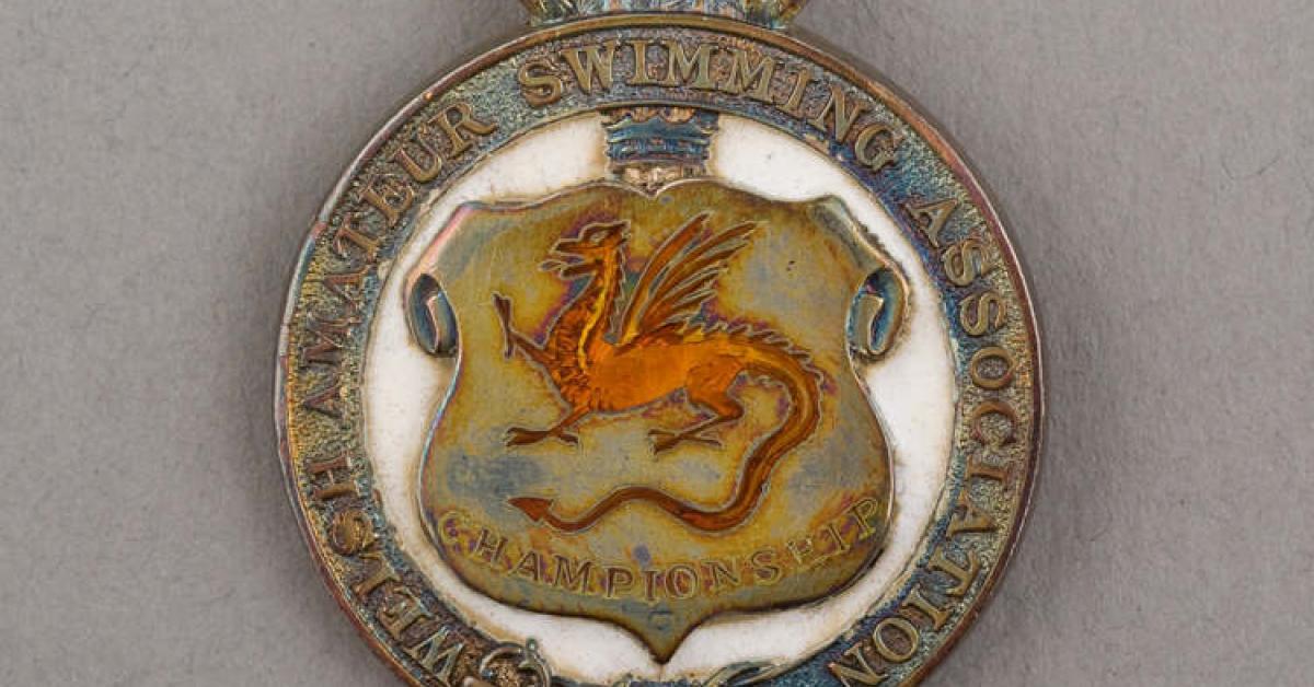 Welsh Amateur Swimming Association Boys' Championship medal, 50 yards ...