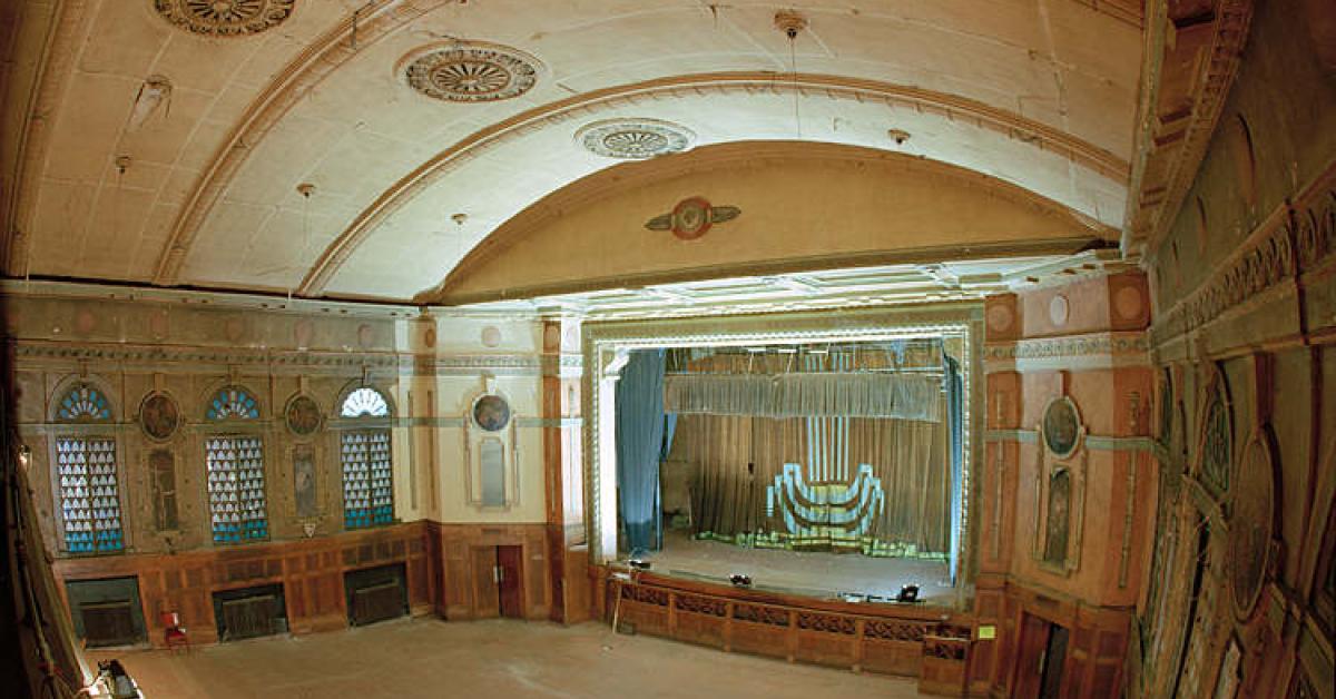 Newbridge Memorial Hall Theatre, the stage as seen from the balcony ...