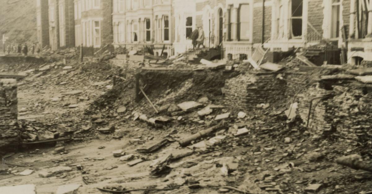 Storm damage Victoria Terrace Aberystwyth 1938 | People's Collection Wales