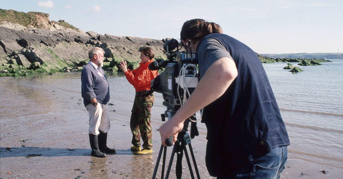 Dr Robin Crump - TV interview at West Angle Bay, Pembrokeshire after ...