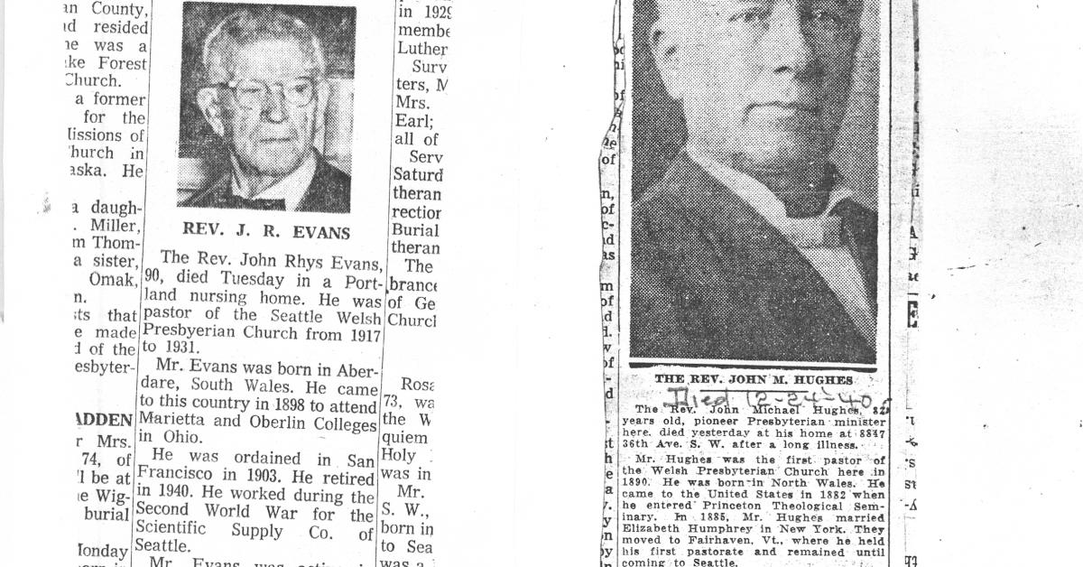 Death notices for Seattle Welsh Church pastors | People's Collection Wales