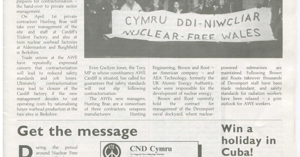 The Heddwch magazine created by CND Cymru, and published in the Spring ...