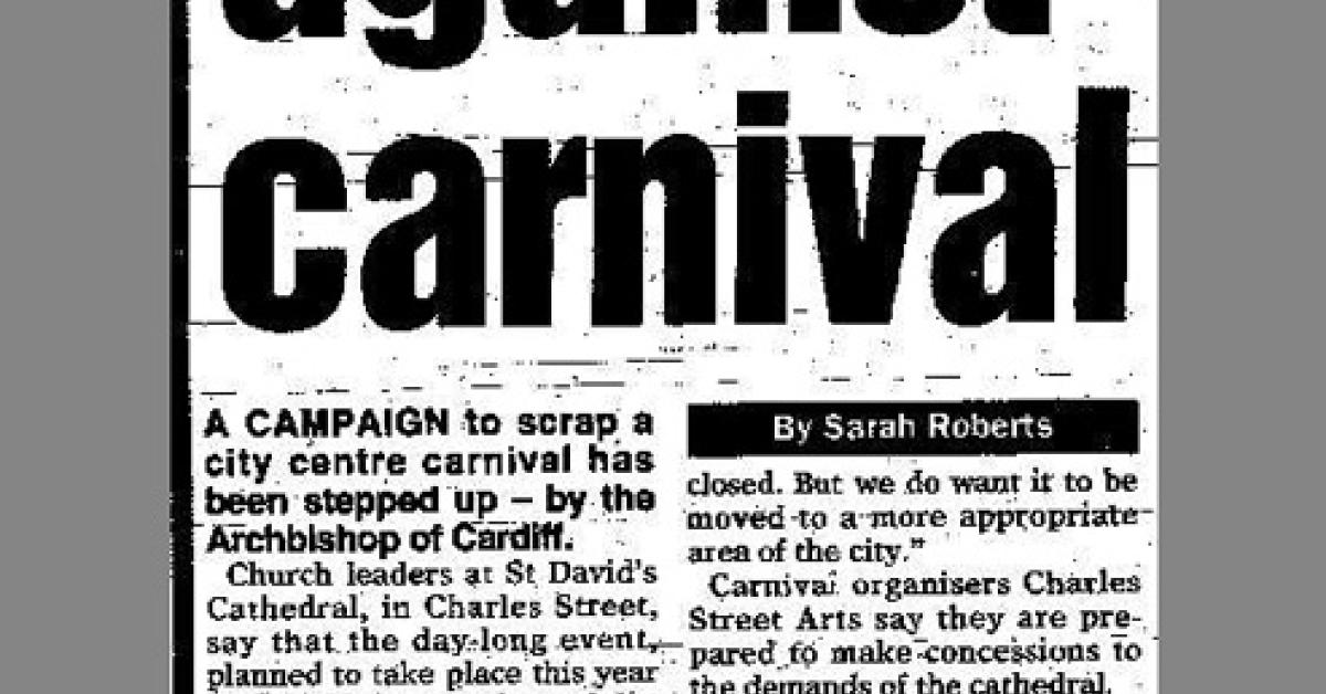 Clipping from page 11 of the South Wales Echo titled 'Church prayer ...