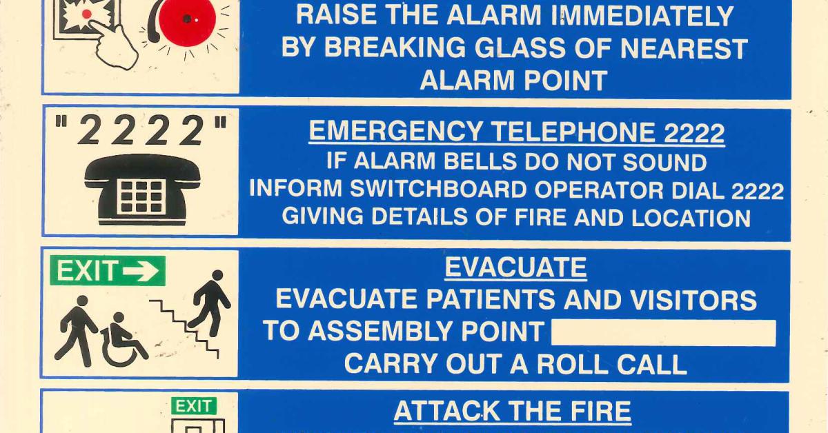 Hensol Castle Hospital Fire Escape Sign | People's Collection Wales