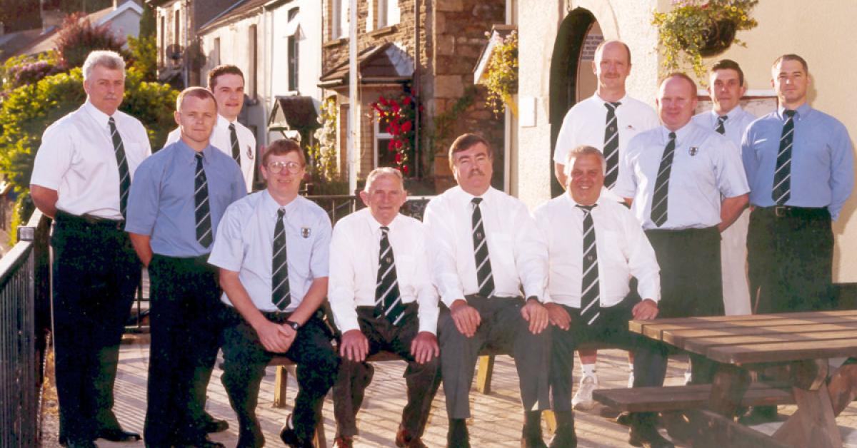 Machen Rugby Club, committee, 2001. | People's Collection Wales