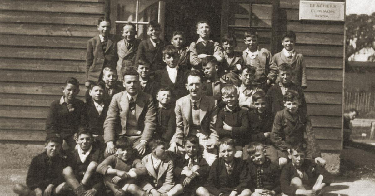 Mixed schools group at Rhoose camp | People's Collection Wales