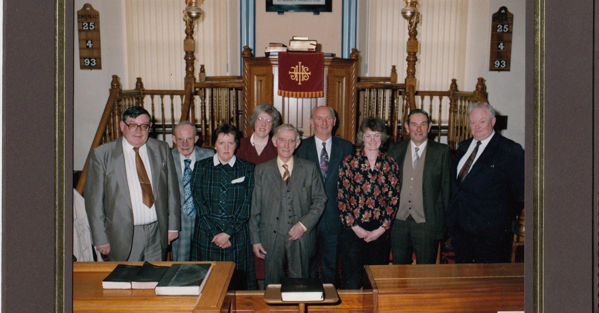 Gathering at Seion chapel, Cilcennin, 1993 | People's Collection Wales