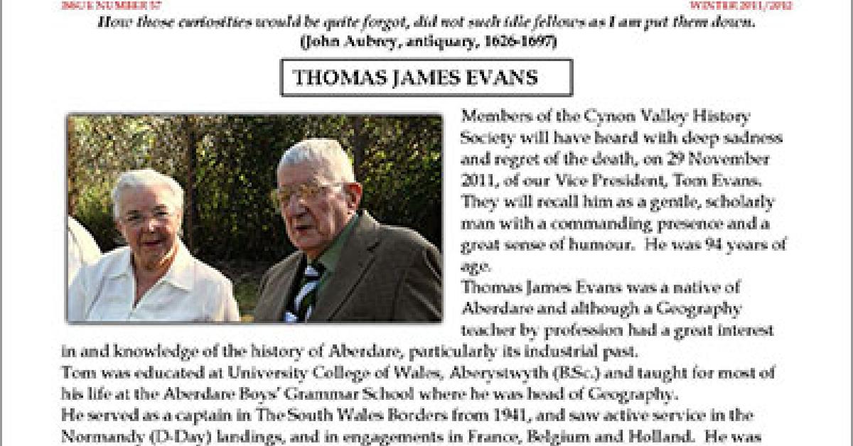 Hanes 57, Winter 2011. Newsletter of the Cynon Valley History Society ...