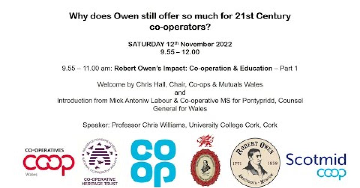 Session 1/5: Robert Owen & Co-operation. Prof. Chris Williams ...