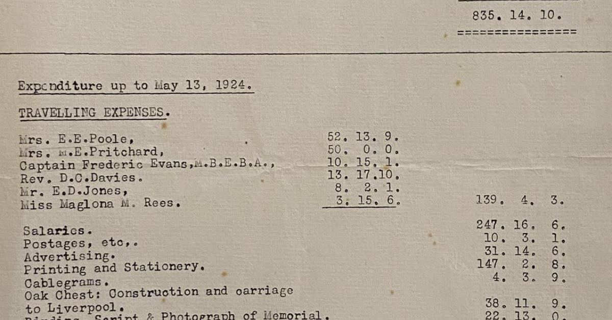 Womens memorial fund income and expenditure | People's Collection Wales