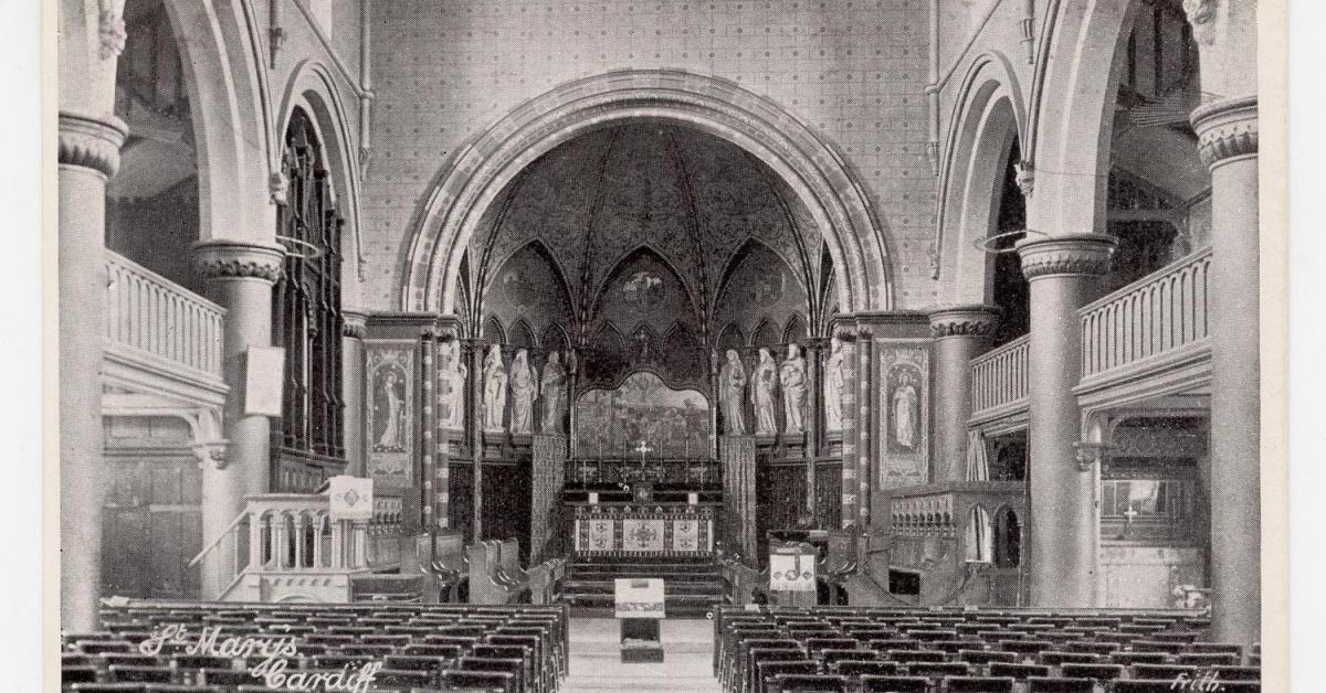 Interior of St Mary the Virgin, Bute Street, Cardiff [postcard ...