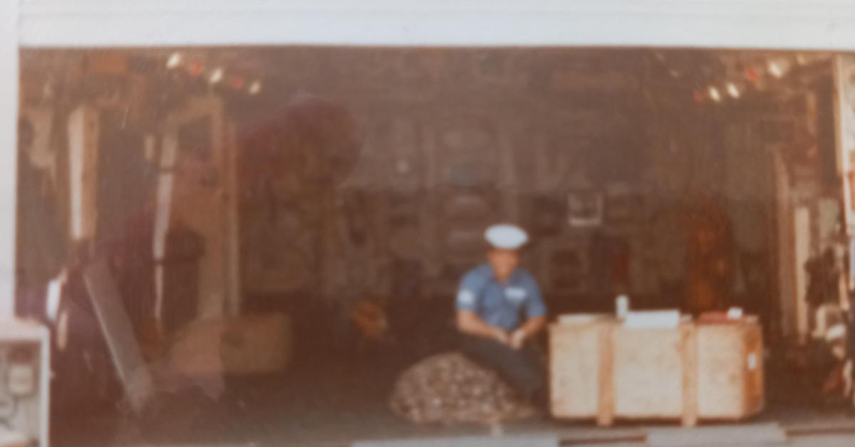 SAILOR LAURENCE BROWN AT WORK ON HMS PENELOPE | People's Collection Wales