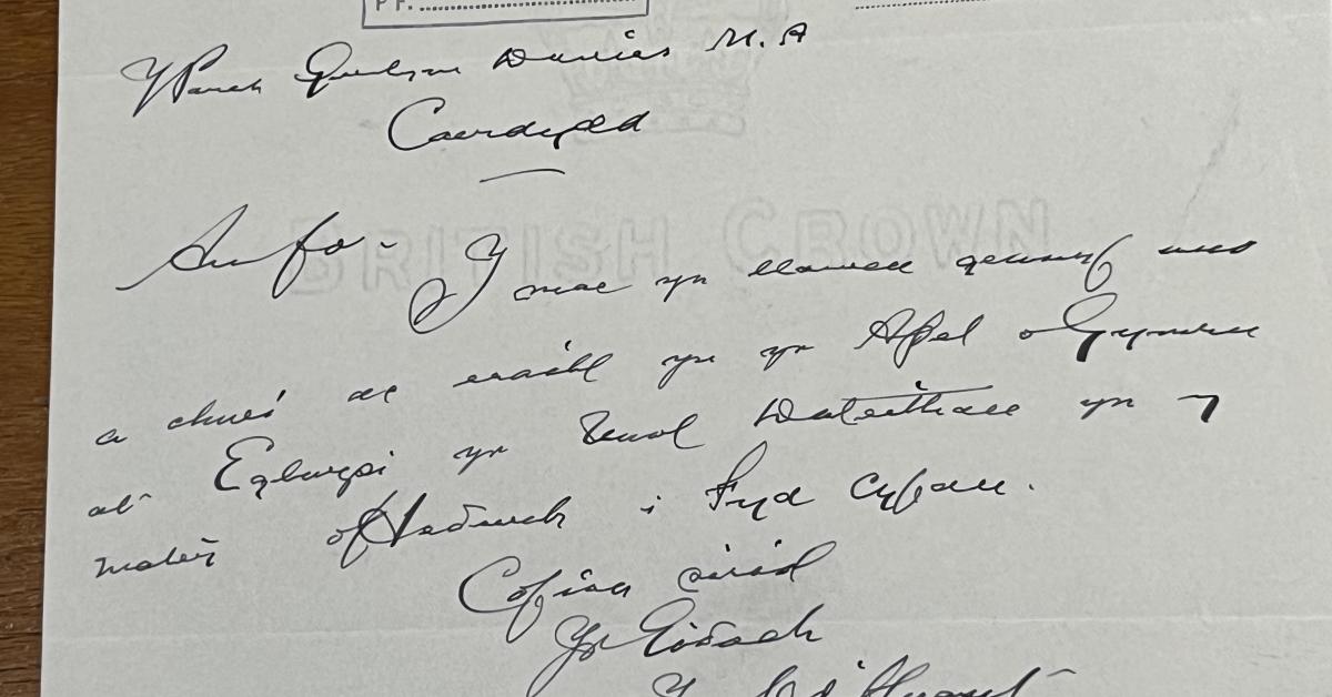 1925 WLNU Welsh Churches Peace Appeal and Memorial - Letter 4, Baptist ...