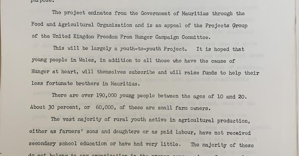 Freedom from Hunger Campaign, Mauritius Project report, 1969 | People's ...