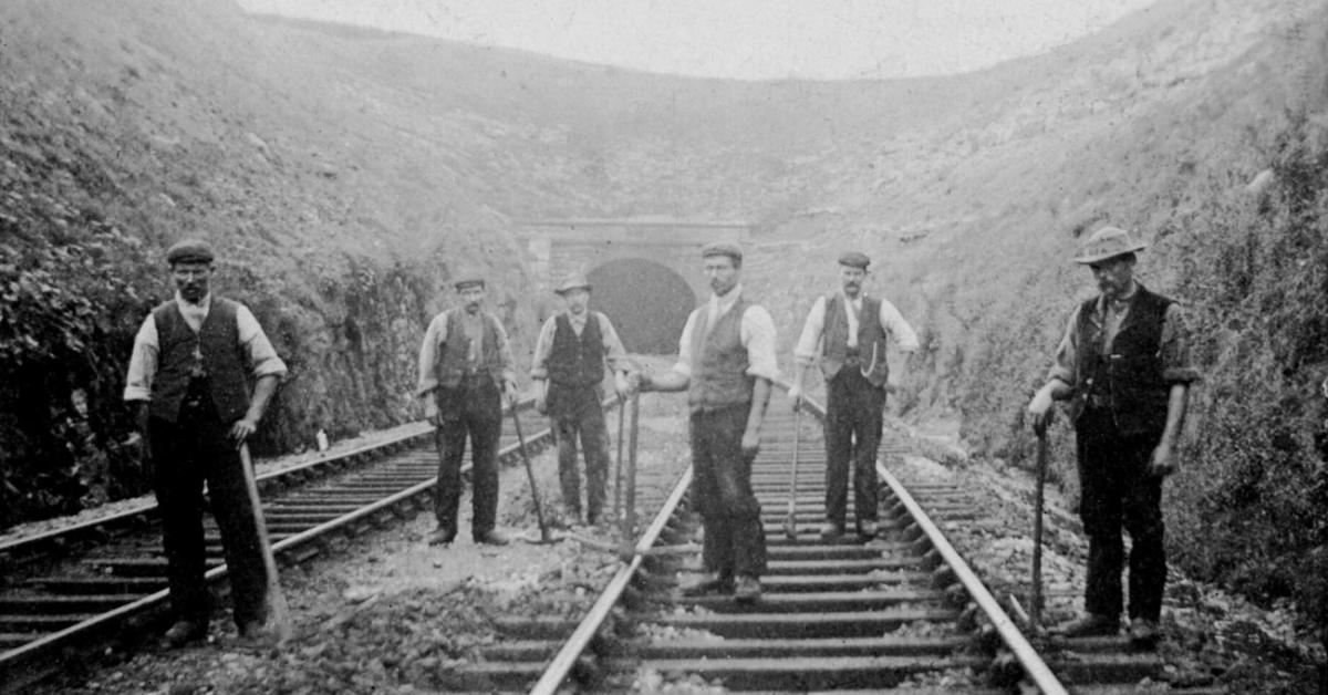 Railway. Plate layers near Wenvoe tunnel. Built 1888-89. | People's ...