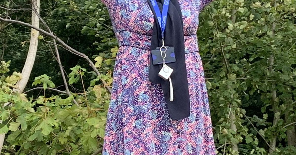 A refugee woman celebrating freedom in the woods, Buckholt, 2024 ...