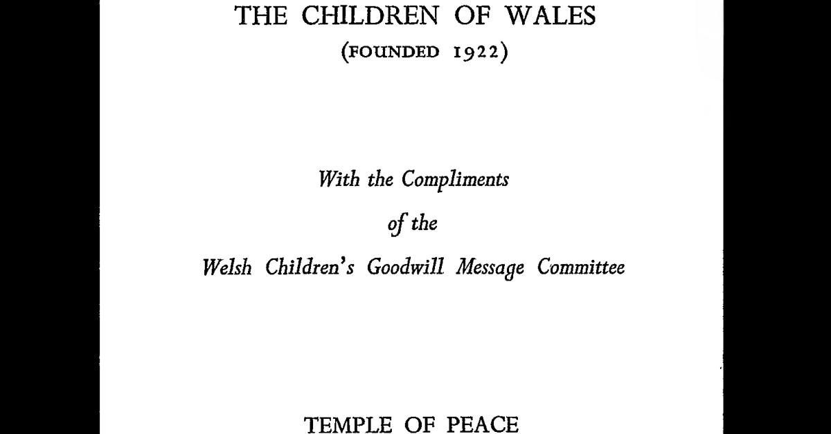 The World Radio Message of the Children of Wales | People's Collection ...